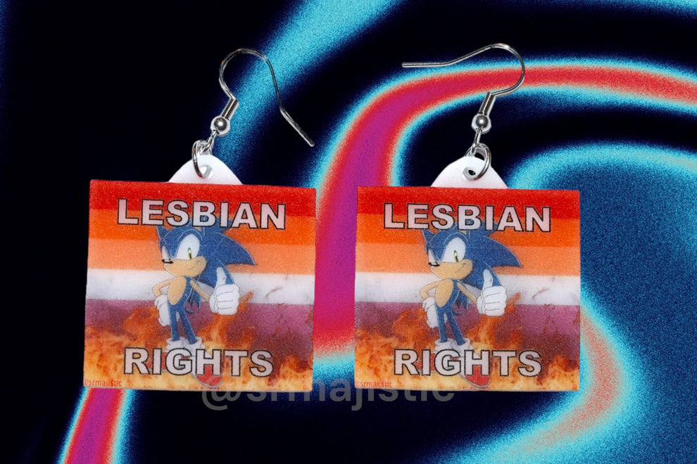 Sonic the Hedgehog Flaming Pride Flag Handmade Earrings! – Sam Makes Things