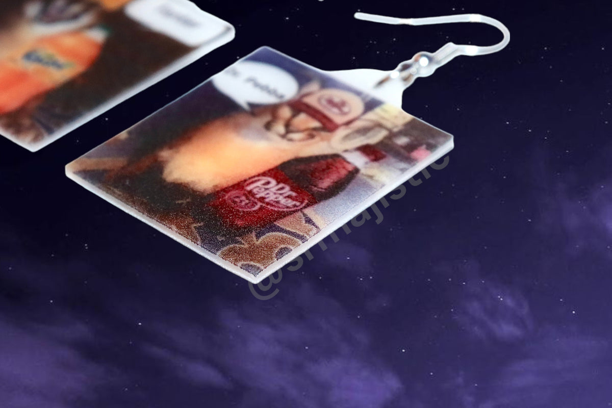 Dr. Pebba and Fanter Soda Cats Big Floppa Meme Funny Handmade Earrings ...